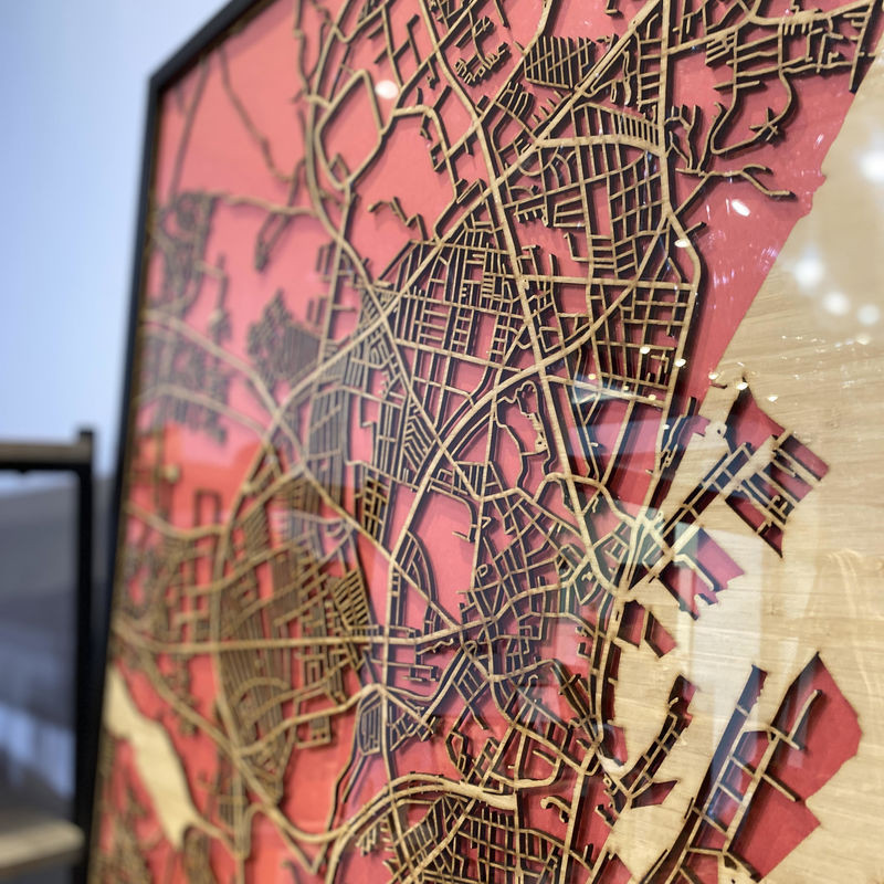 Bykort udskåret i træ - Design dit eget